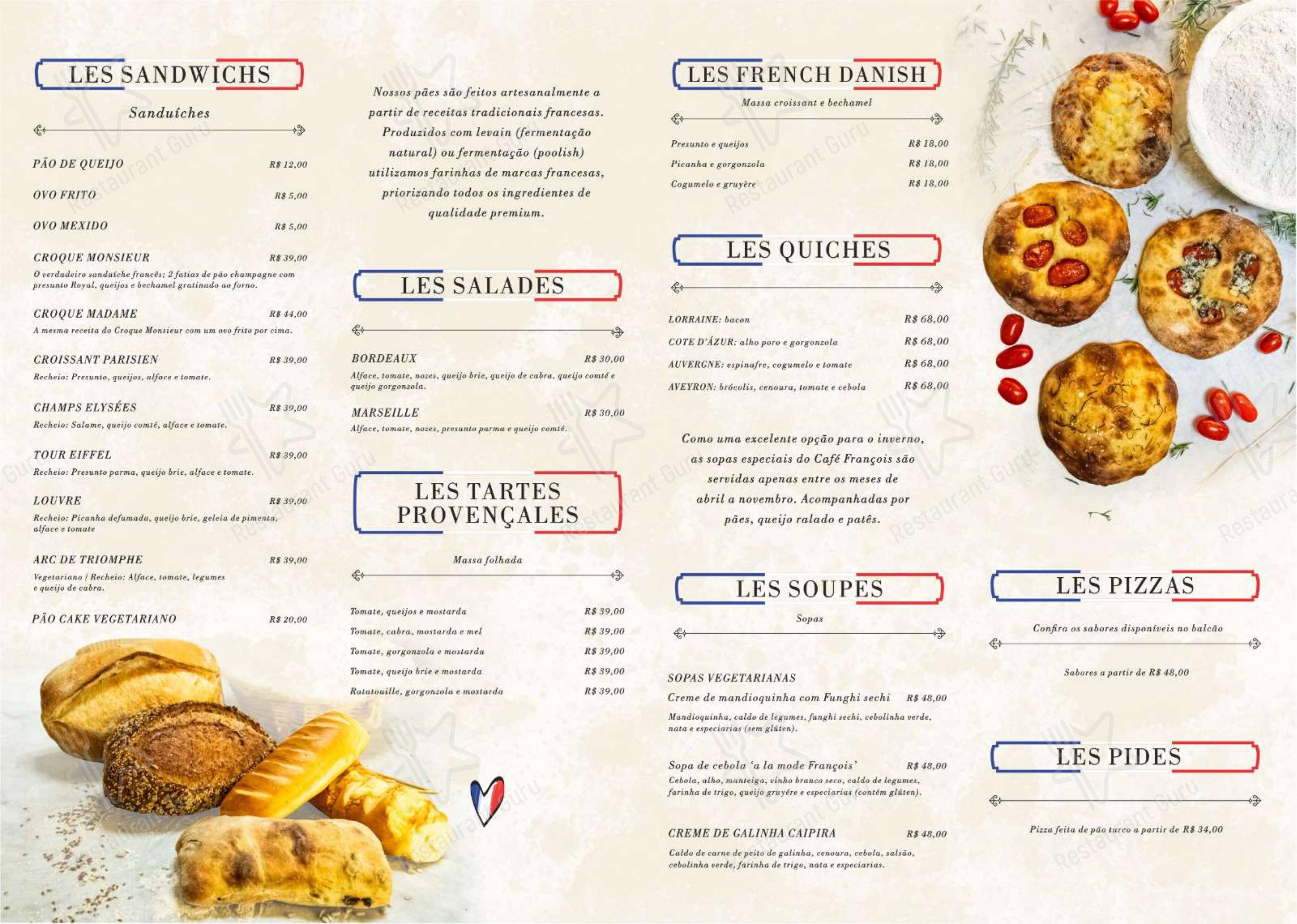 Menu em Café François Corporate Park/SC-401, Florianópolis, Ac. ao ...
