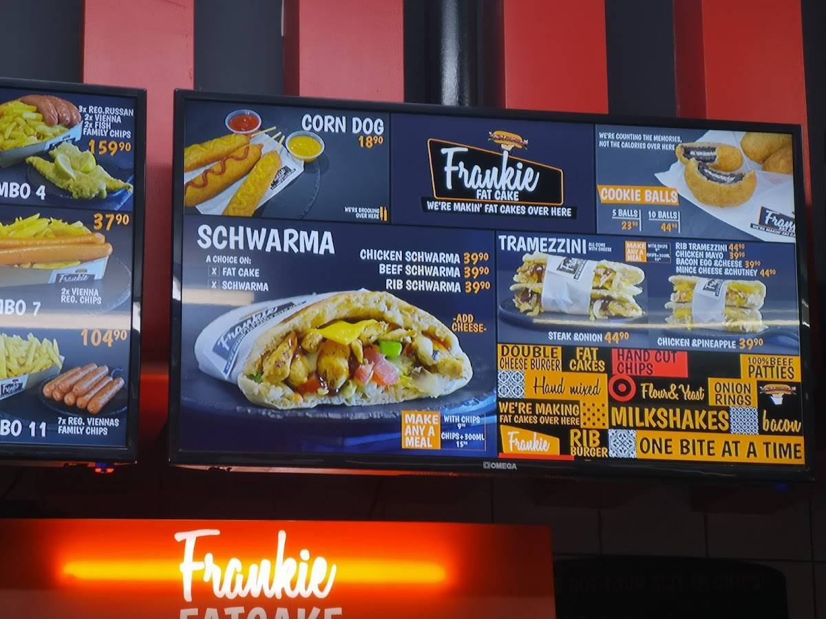 Menu at Frankie's Fat Cakes restaurant, Roodepoort