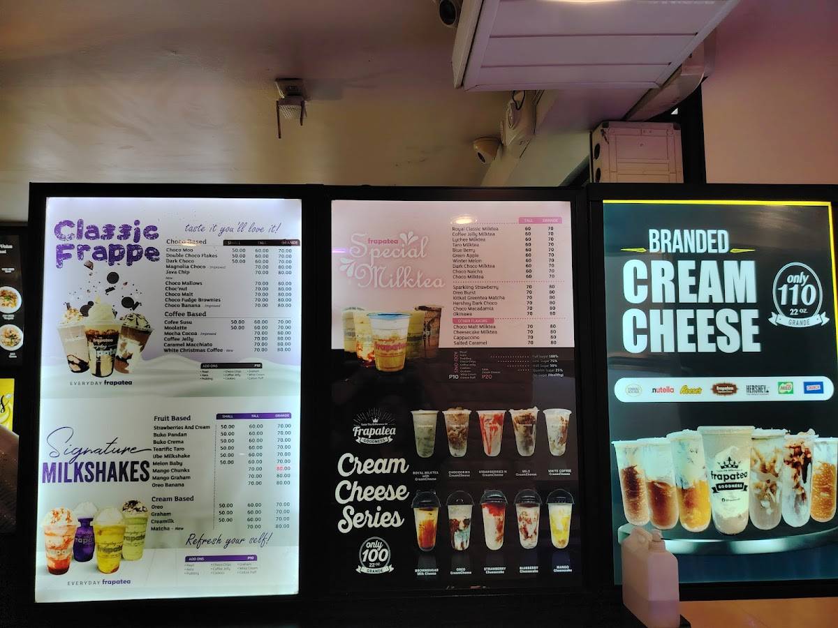 Menu at Frapatea Cafe, Manila, 1008 Maceda St