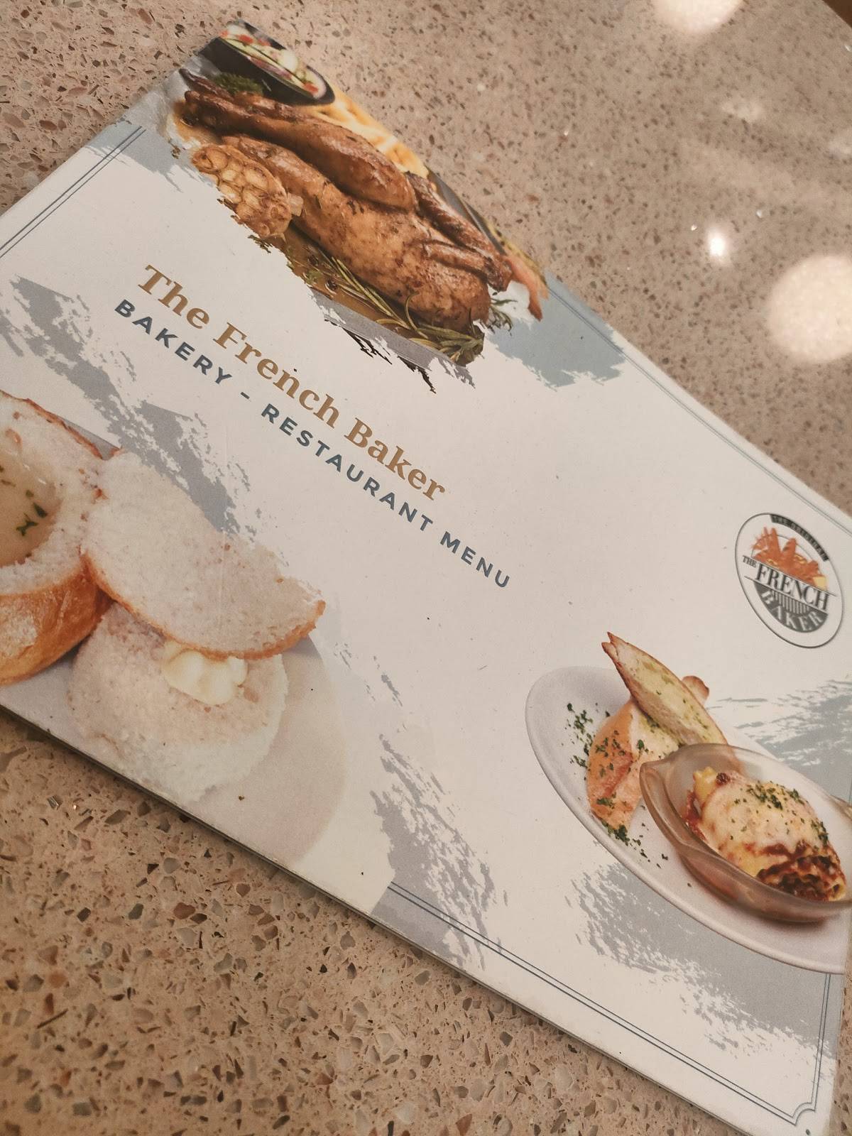 Menu at French Baker restaurant, Cabanatuan City