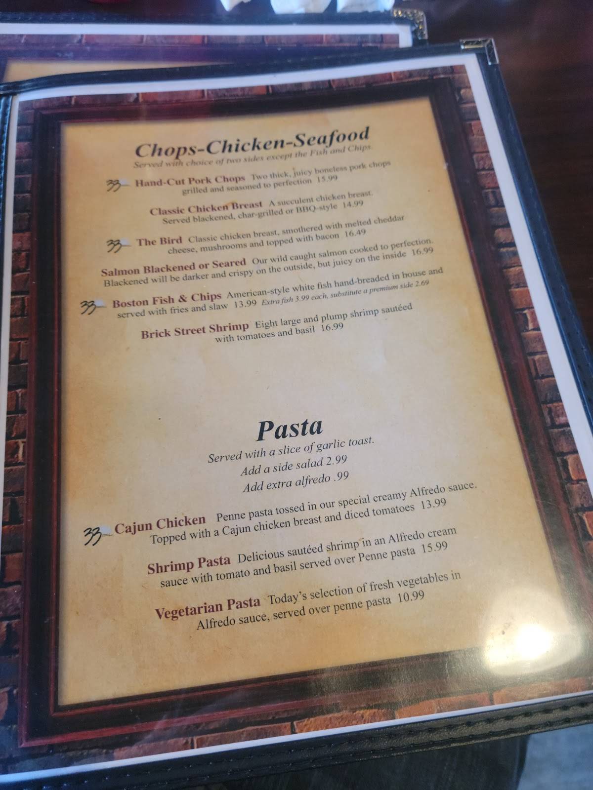 Menu at 33 Brick Street pub & bar, French Lick, 480 S Maple St