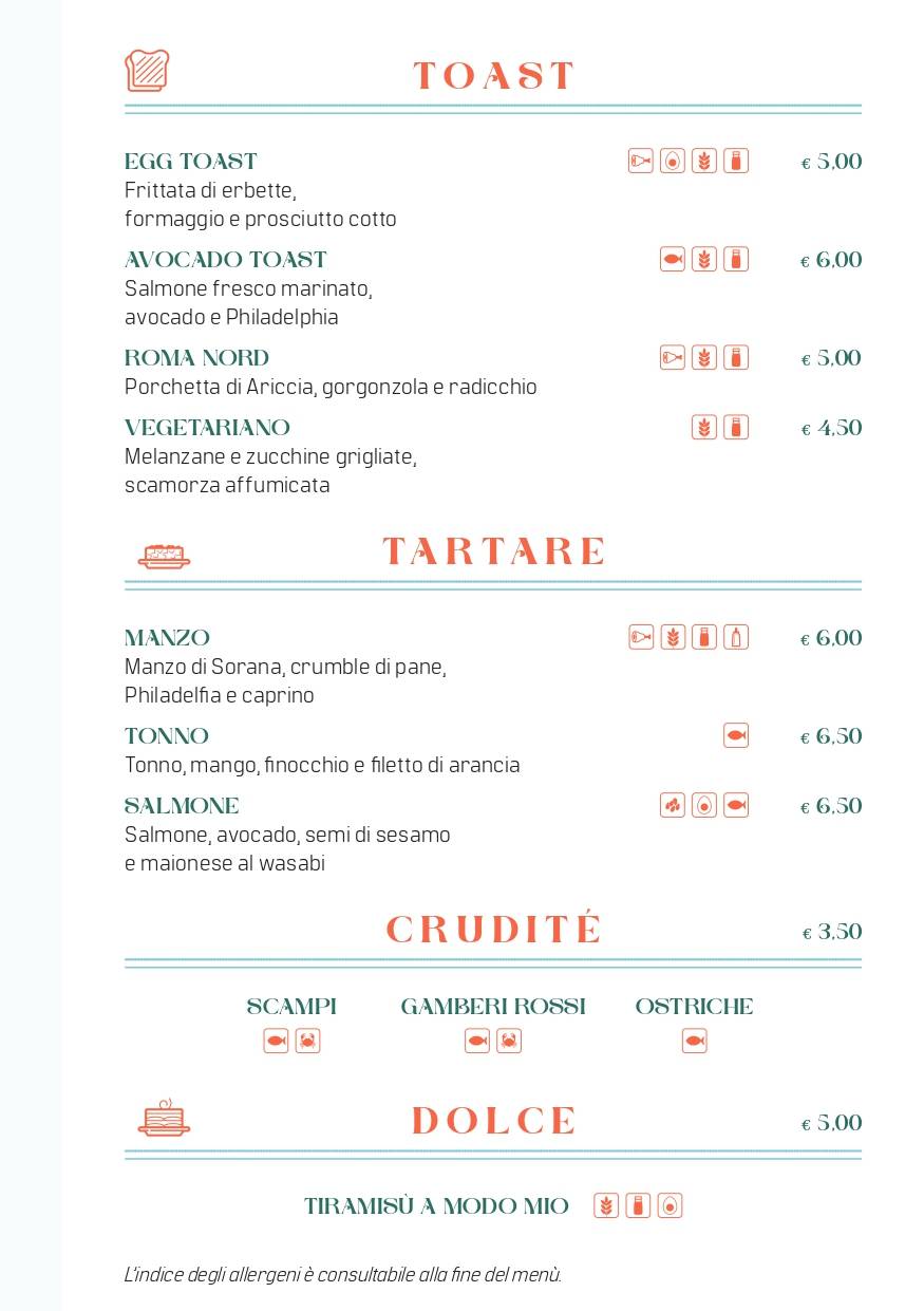 Menu da Frida Padua ristorante, Padova