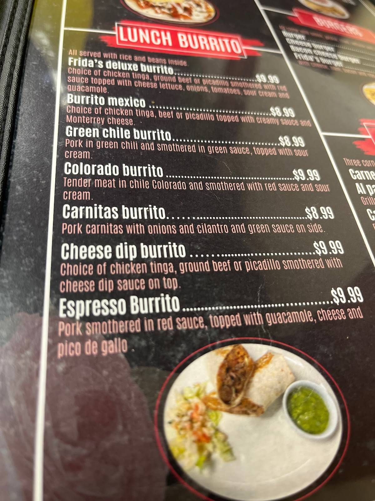 Menu at Frida's House Mexican Food restaurant, Gillette