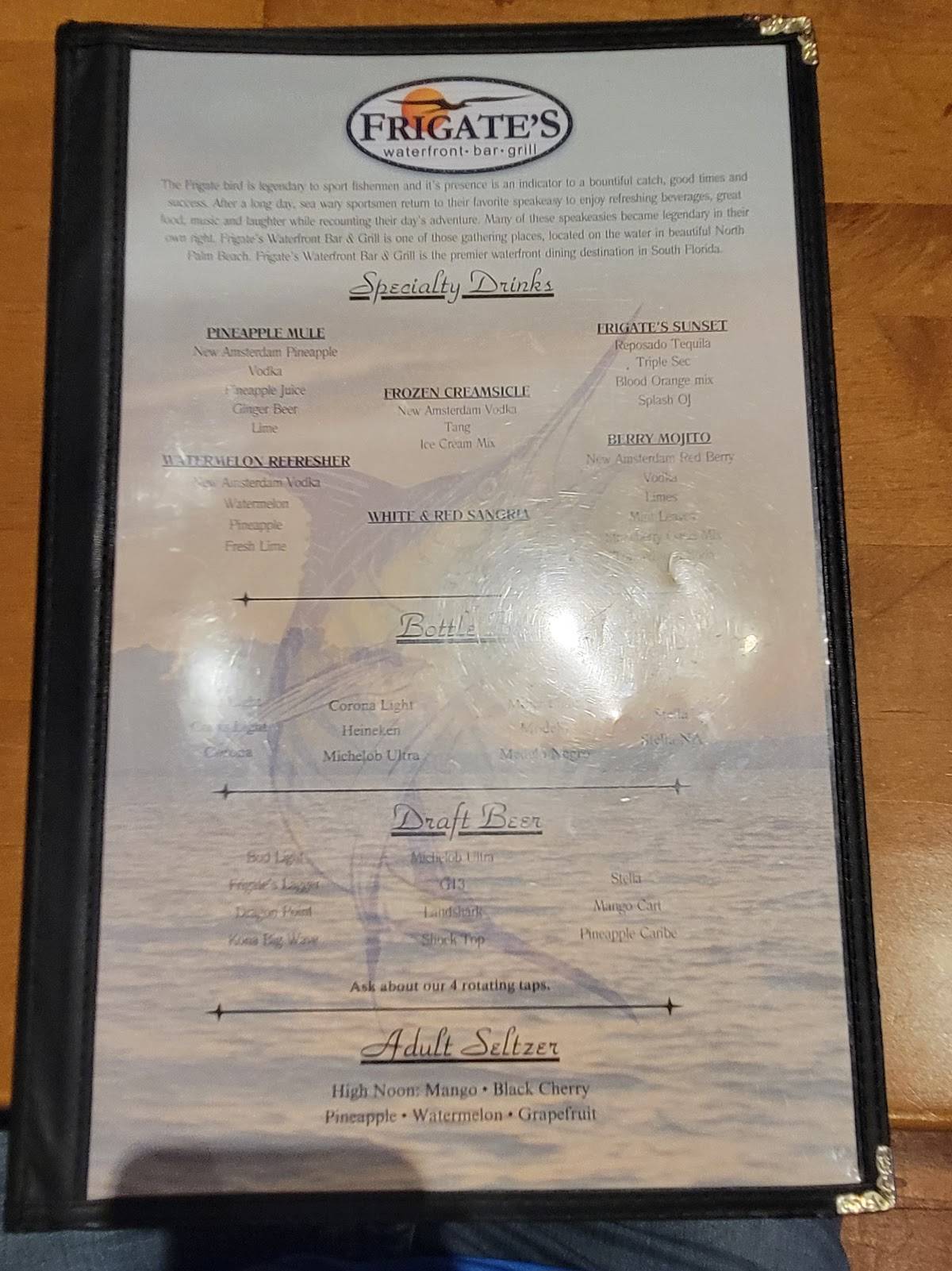 Menu at Frigate's Waterfront Bar & Grill - Melbourne, Melbourne