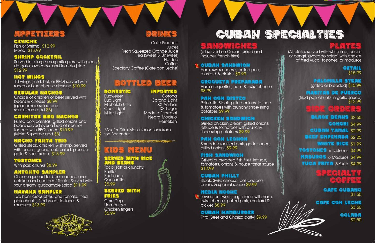 Menu at Fuego Azteca Mexican Bar and Grill, Live Oak