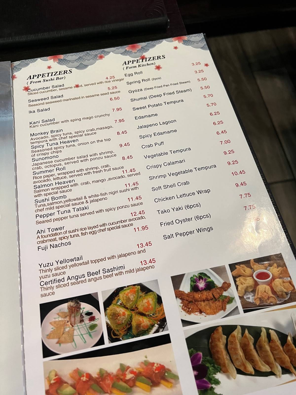 Menu at Fuji Sushi & Grill restaurant, Richmond