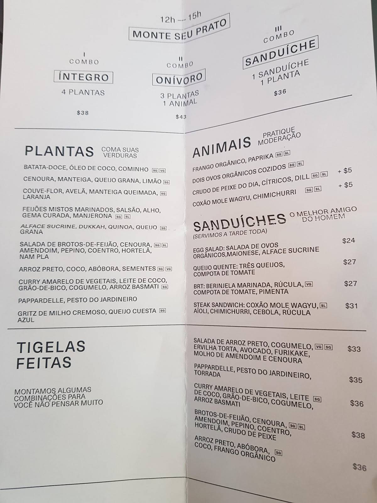 Menu em FUTURO Refeitório café, São Paulo