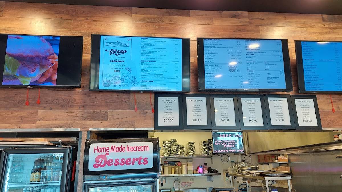 Menu at GEORGES GRILL Seafood & Burgers restaurant, Loganholme ...