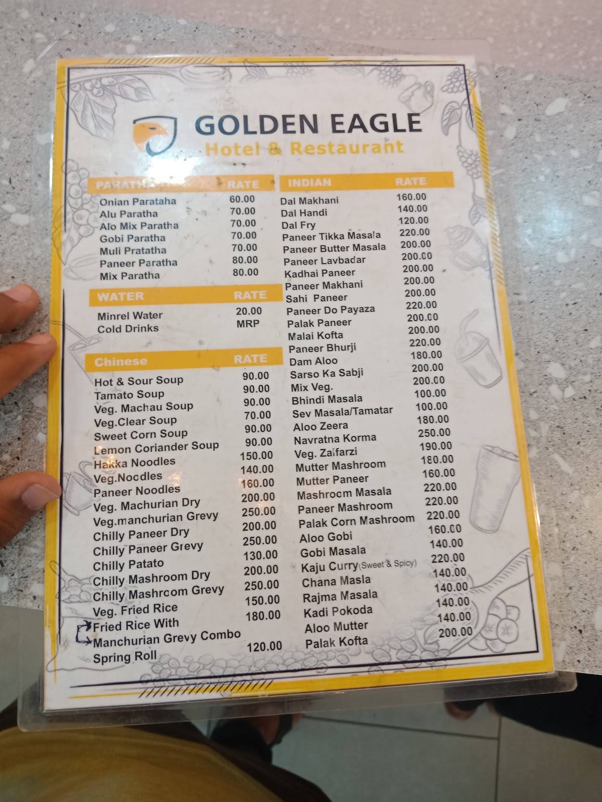 Menu at GOLDEN EAGLE HOTEL AND RESTAURANT, Bhachau