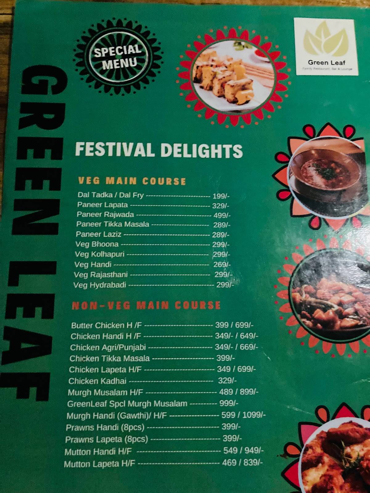 Menu at GREEN LEAF FAMILY RESTAURANT, BAR & LOUNGE AMBERNATH, Ambernath ...