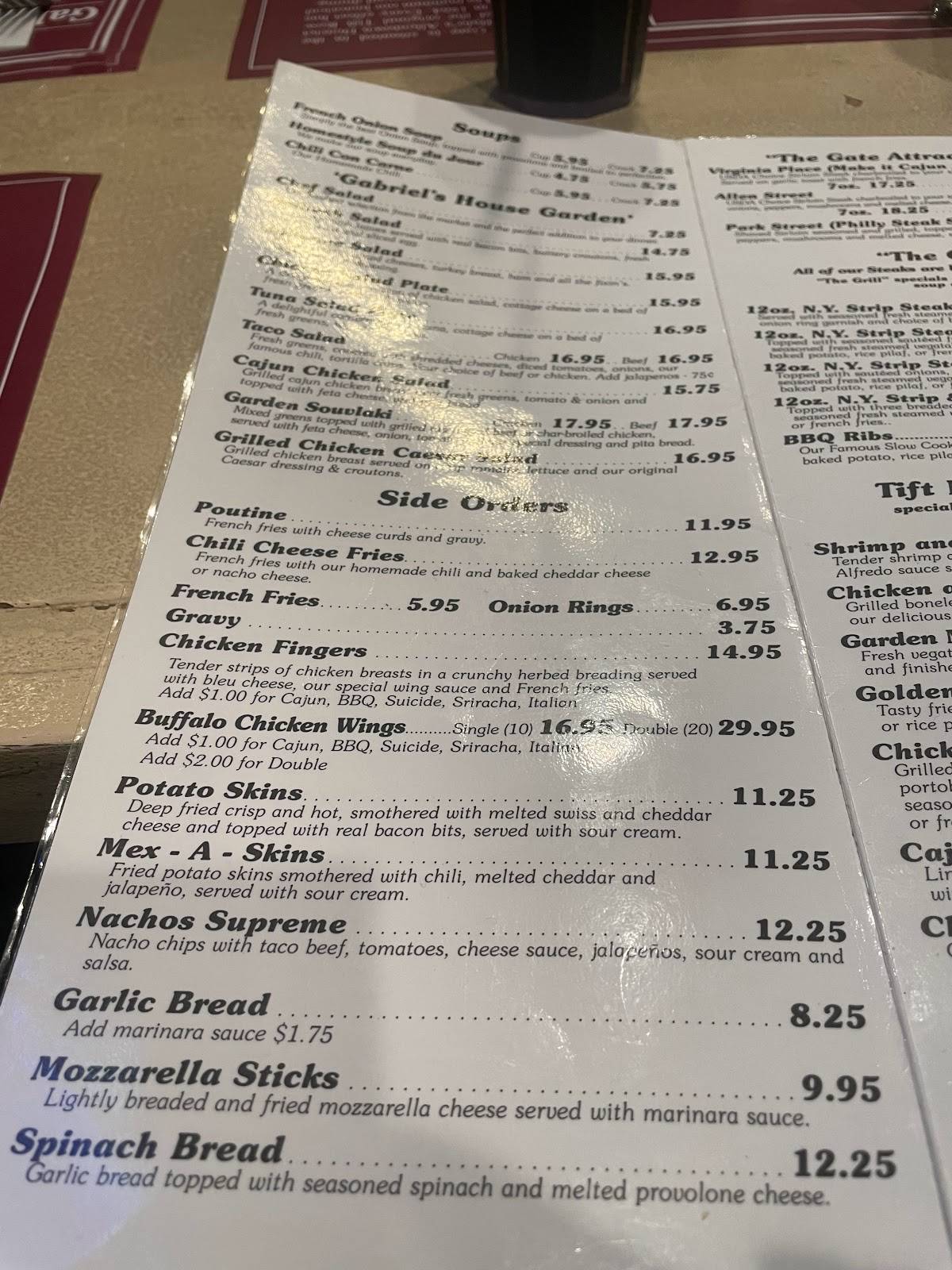 Menu at Gabriel's Gate pub & bar, Buffalo