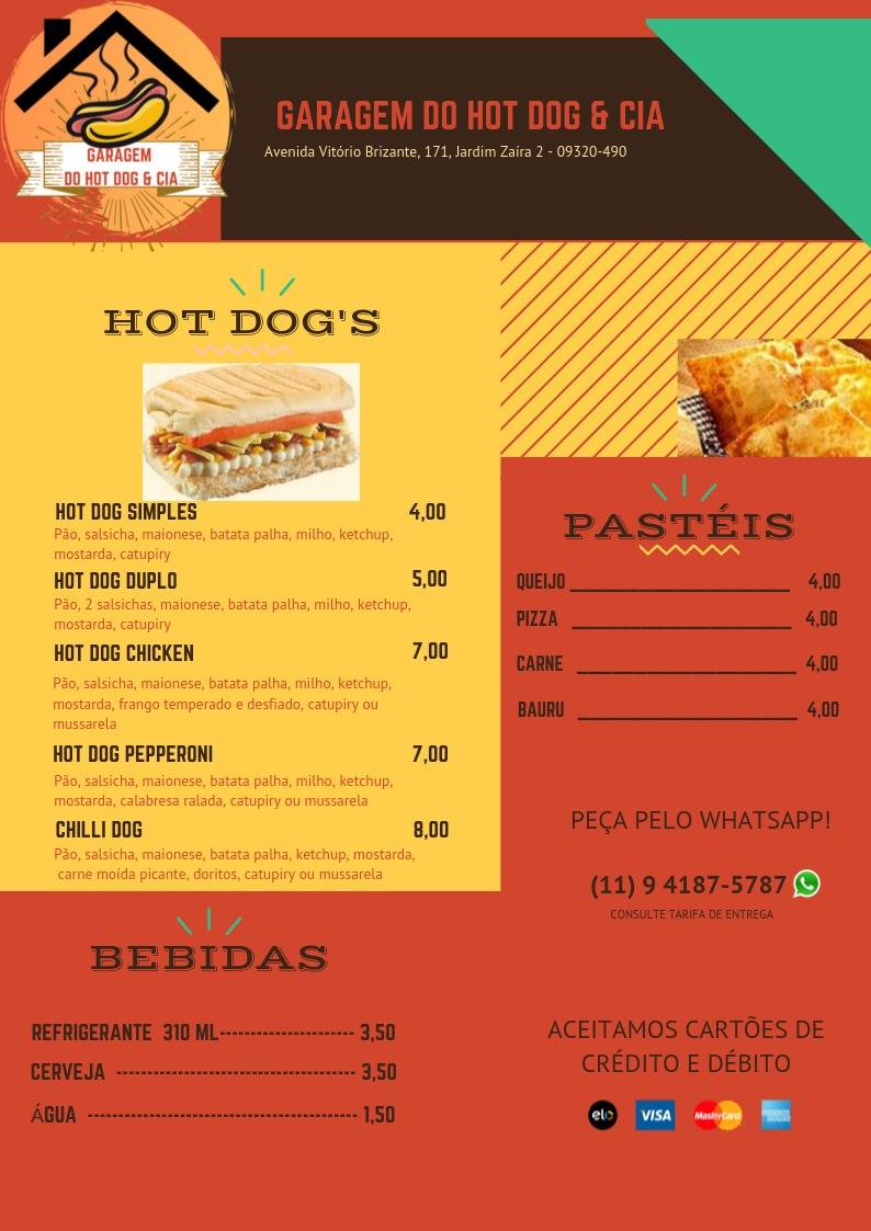 Menu at Garagem do Hot-Dog & Cia pub & bar, Mauá