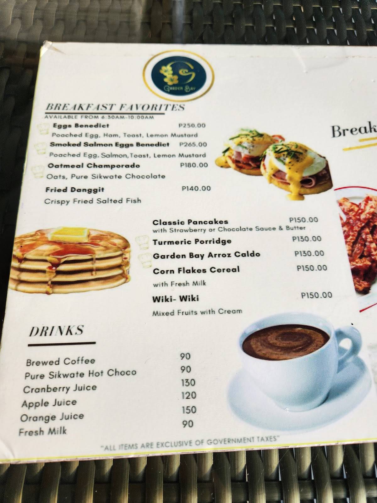 Menu at Garden Bay Restaurant & Resort, Davao City