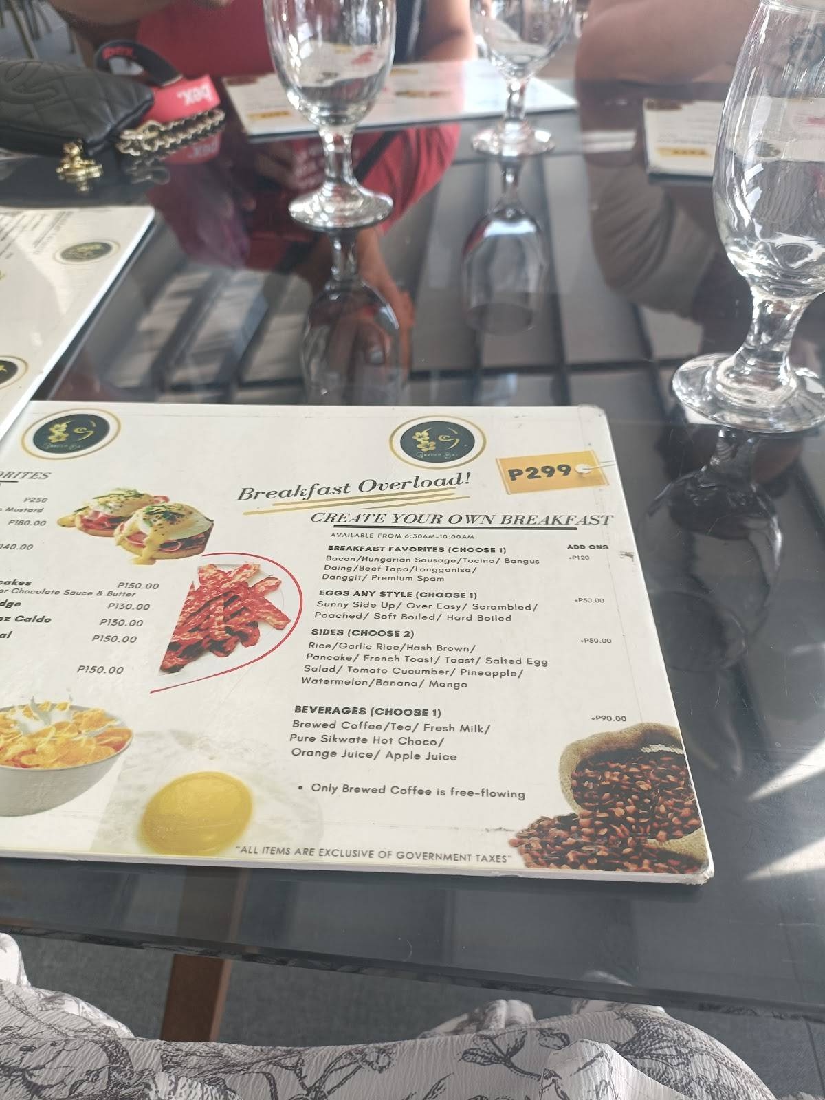 Menu at Garden Bay Restaurant & Resort, Davao City