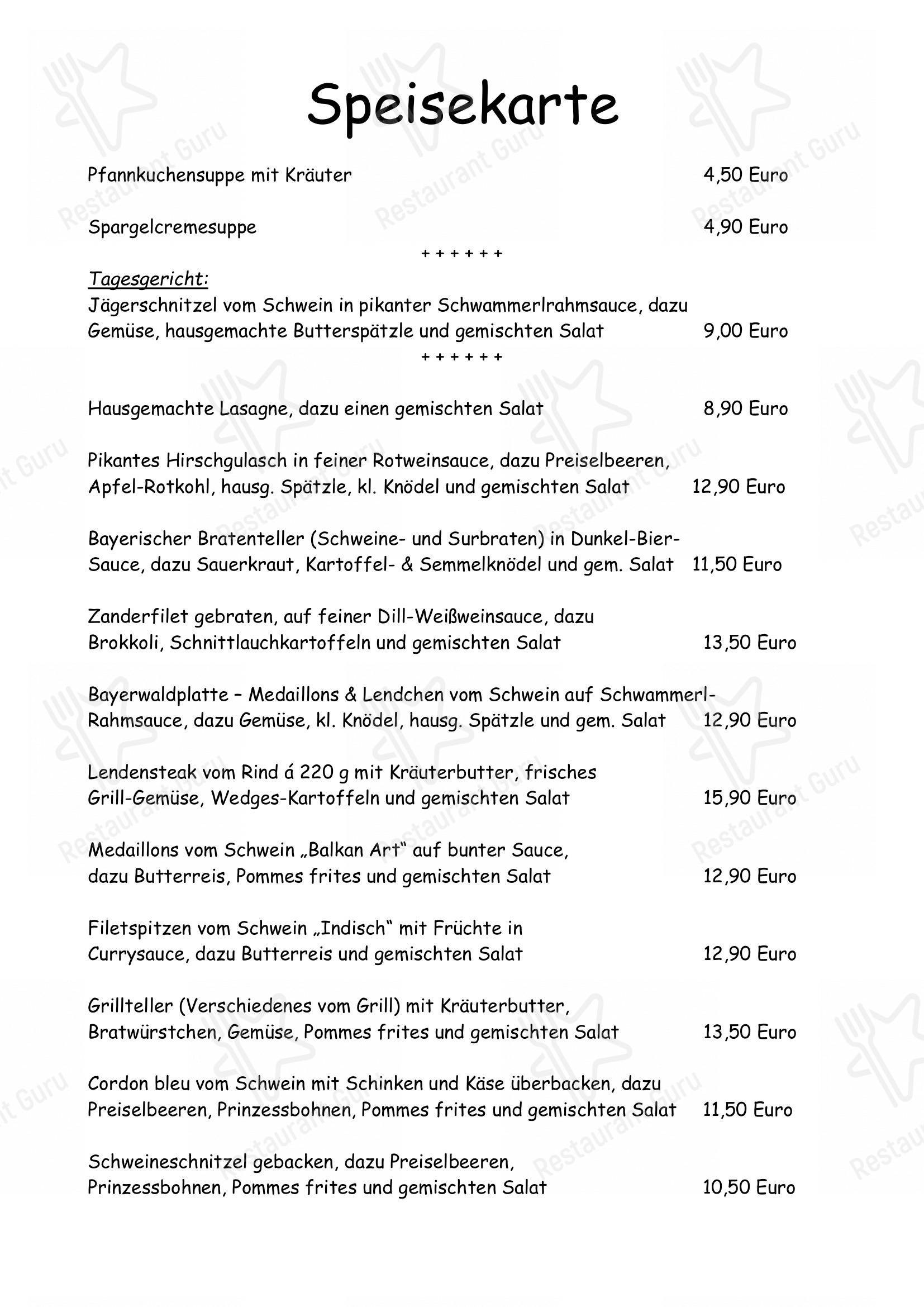 Speisekarte von Gasthof Oswald restaurant, Lalling