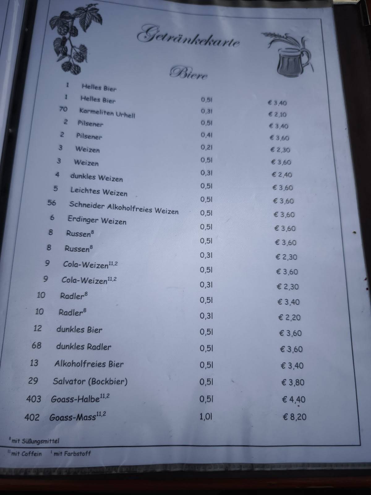 Speisekarte von Gaststätte Zur Post restaurant, Kirchroth