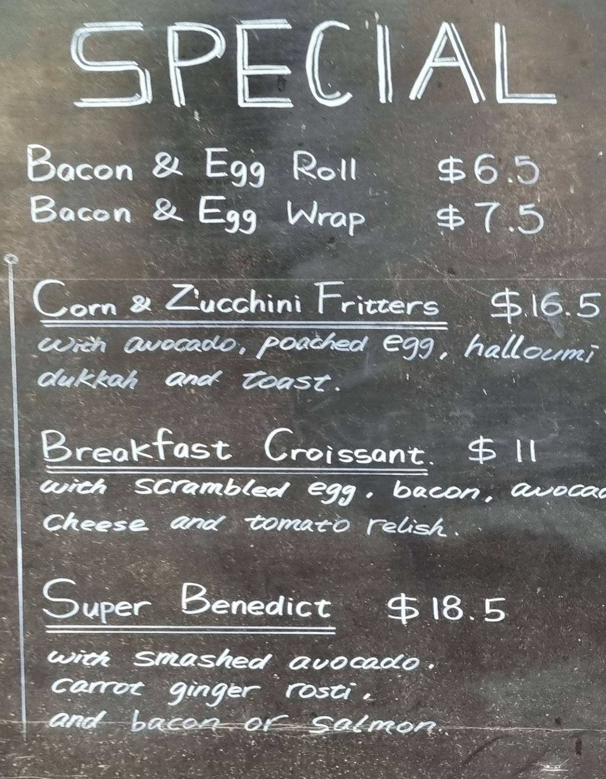 Menu at Gentle Breeze Cafe, Redfern