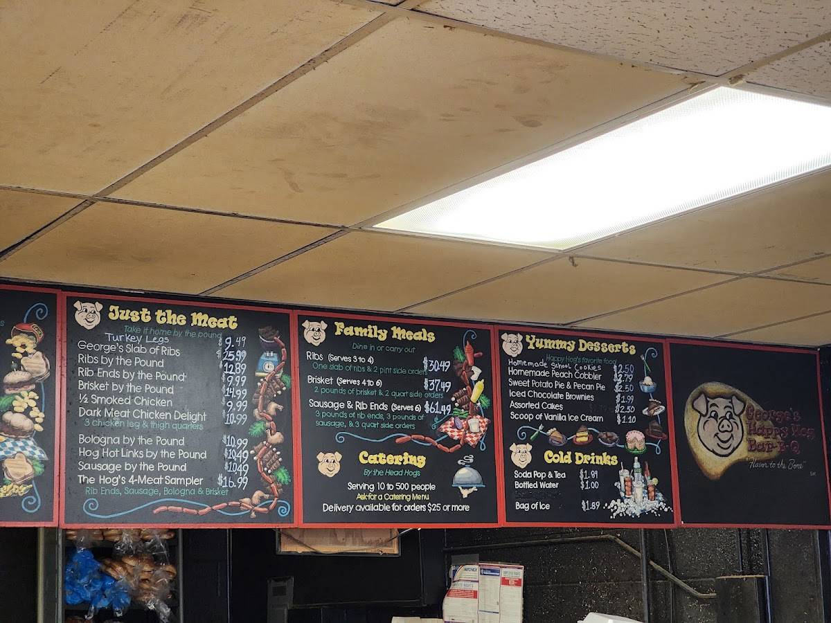 Menu at George's Happy Hog Bar-B-Q, Oklahoma City, 712 Culbertson Dr