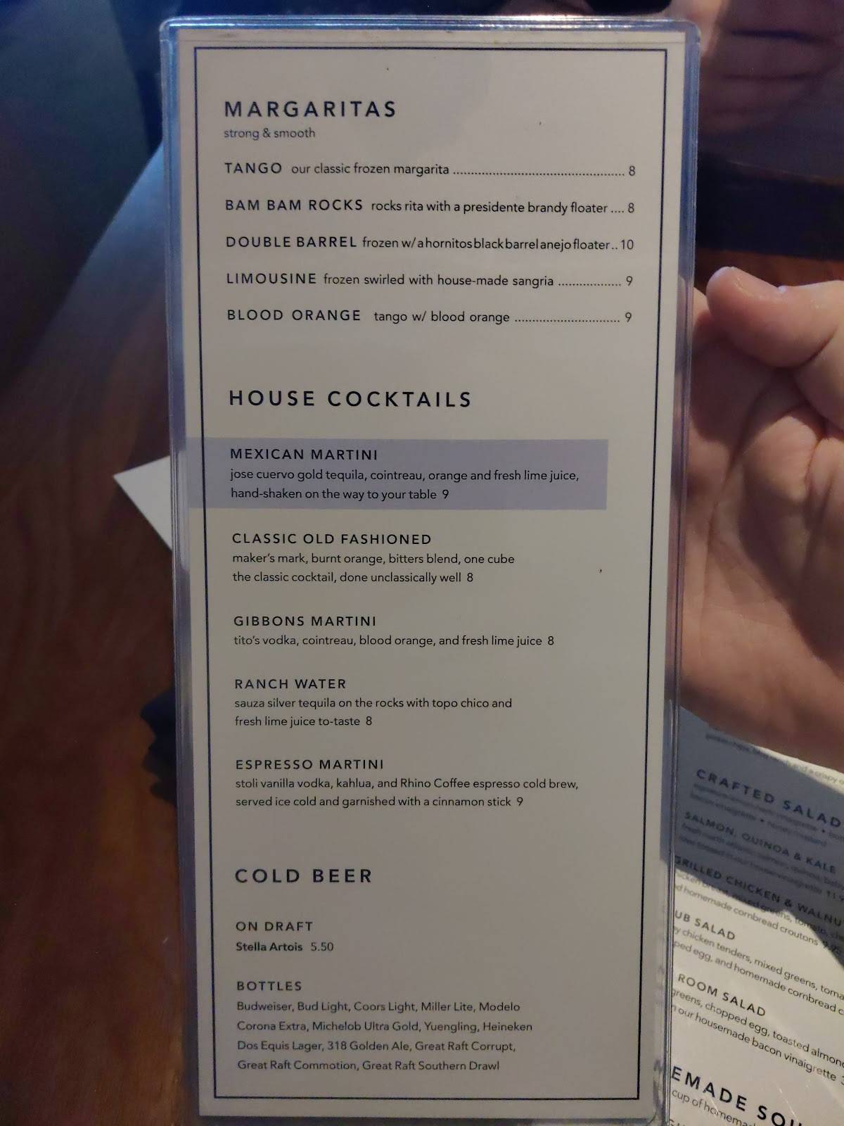 Menu at Gibbons Fine Grill restaurant, Shreveport