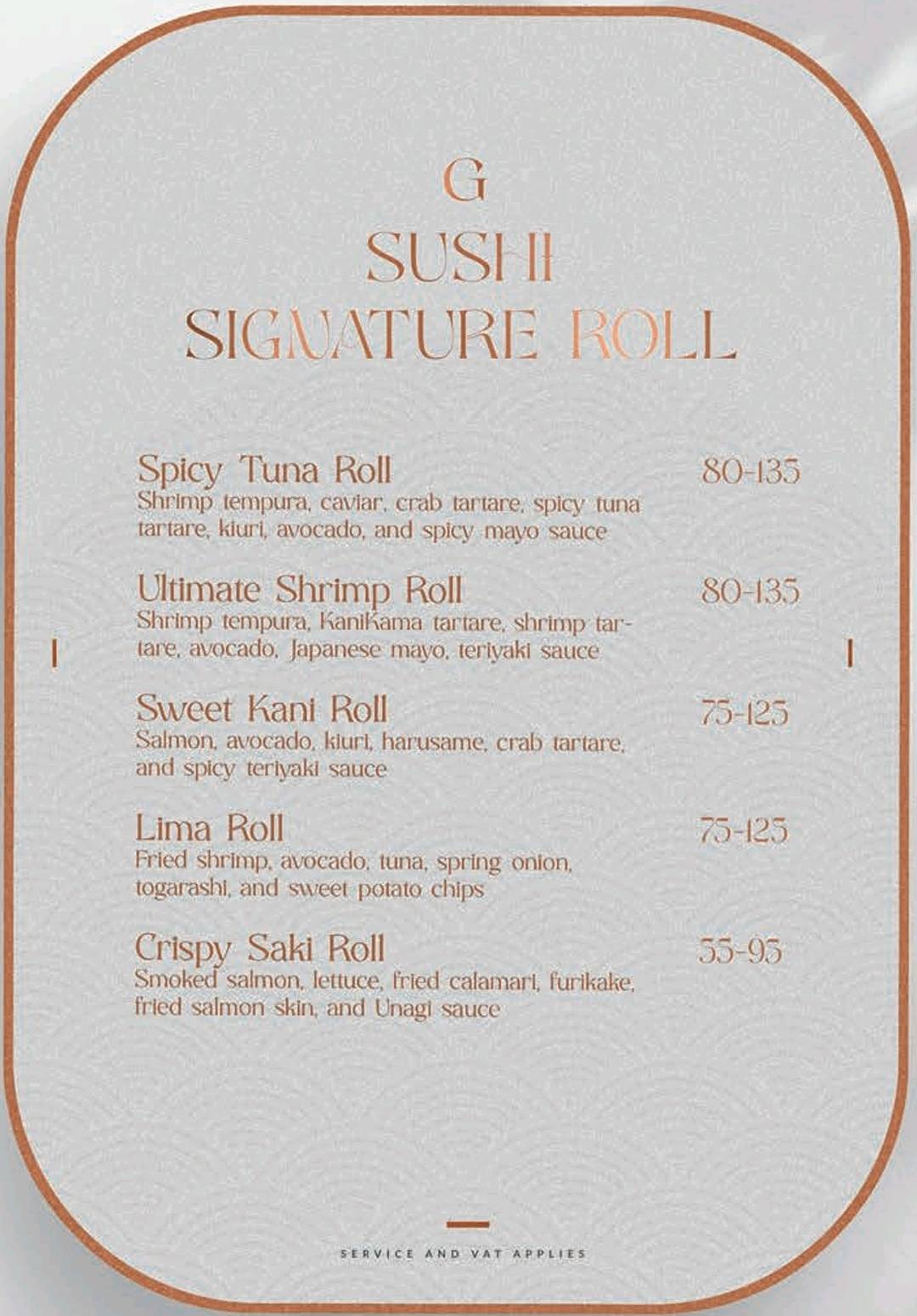 Speisekarte von Ginger Restaurant, New Cairo City