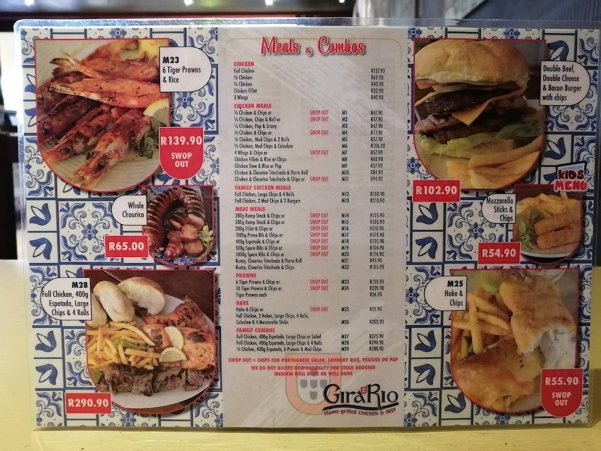 Menu at GiraRio Good Food Good Mood restaurant, Vanderbijlpark, Shop 19A