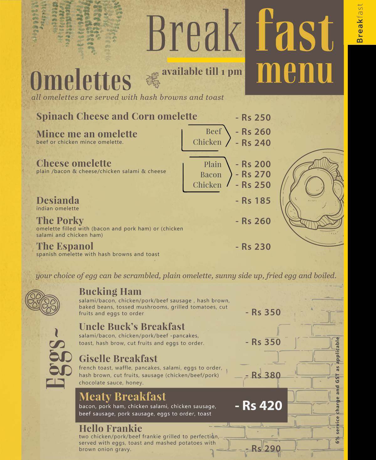 Menu at Giselle Resto Cafe, Bengaluru