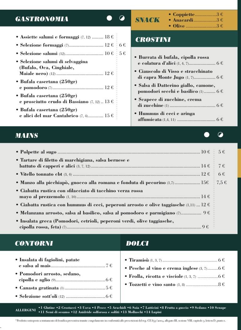 Speisekarte von Giunca Pub Bistrot, ROM