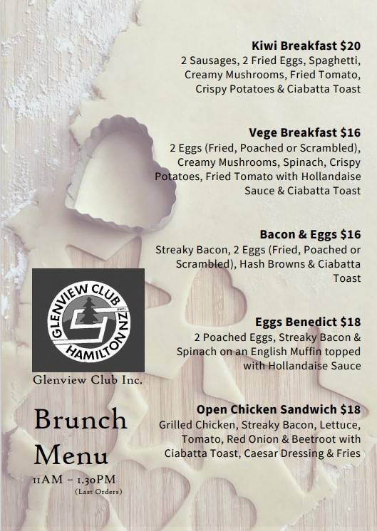 Menu at Glenview Club, Hamilton