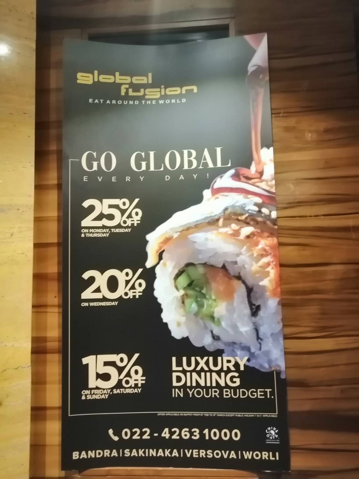 Menu at Global Fusion Sakinaka, Mumbai, B-1 Times Square Building Near ...