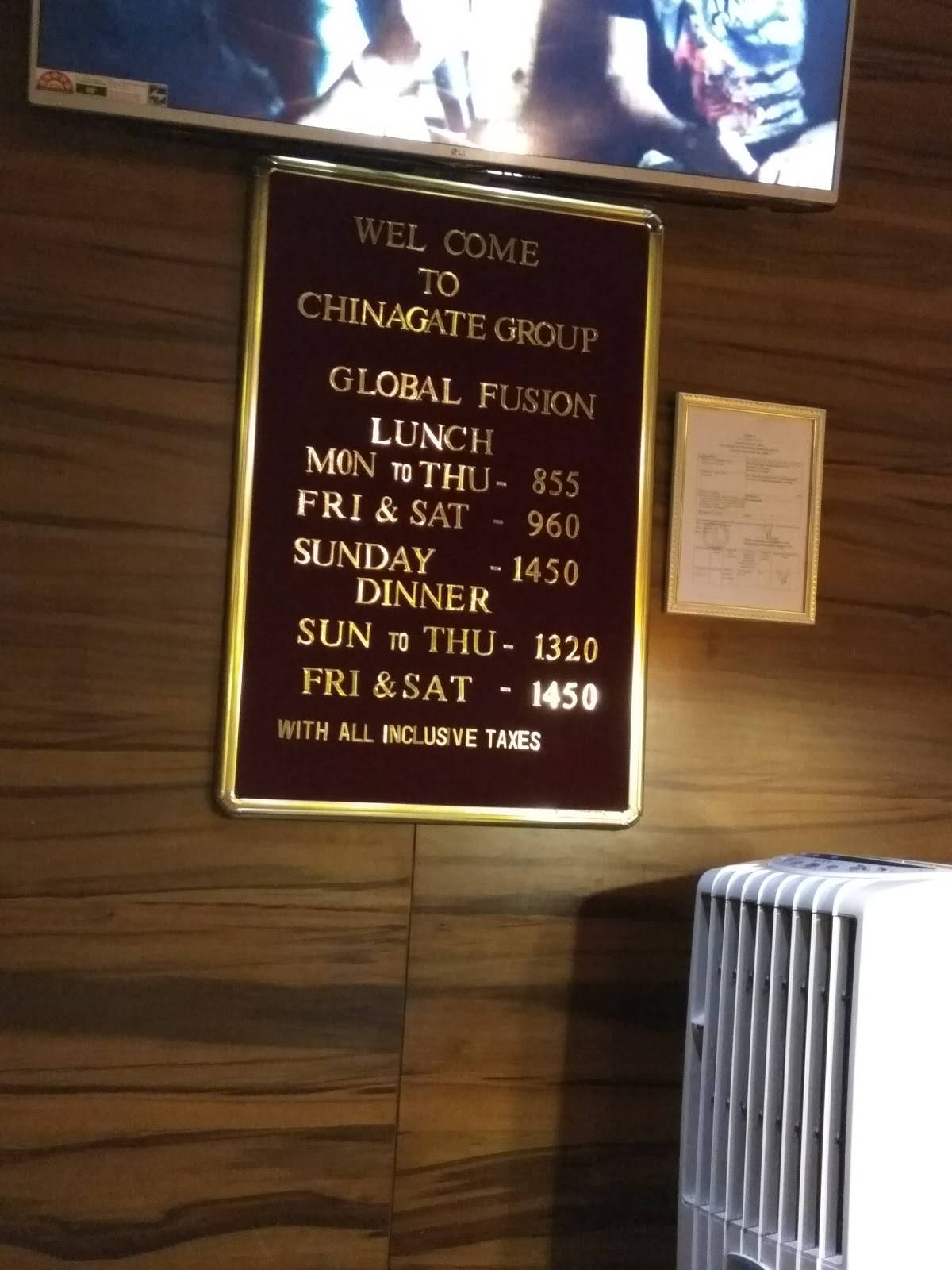 Menu at Global Fusion Sakinaka, Mumbai, B-1 Times Square Building Near ...
