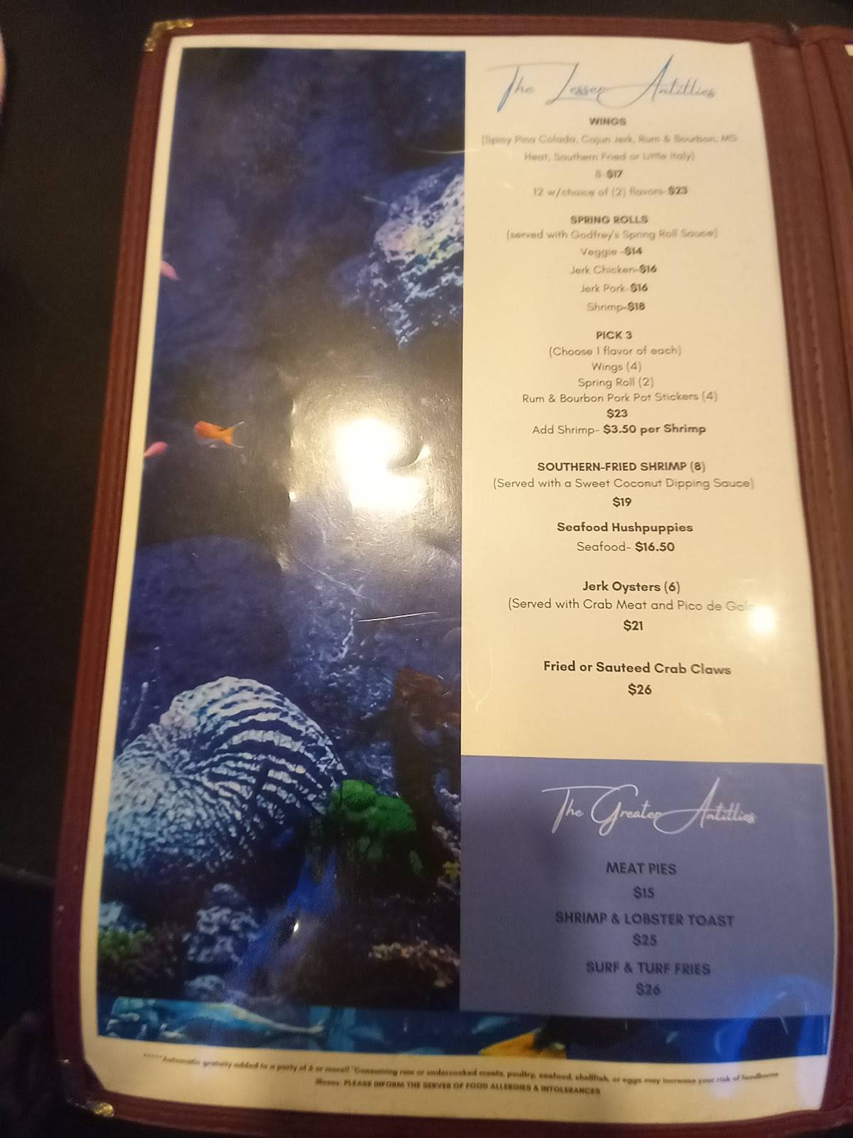 Menu at Godfrey's Flagship restaurant, Flowood