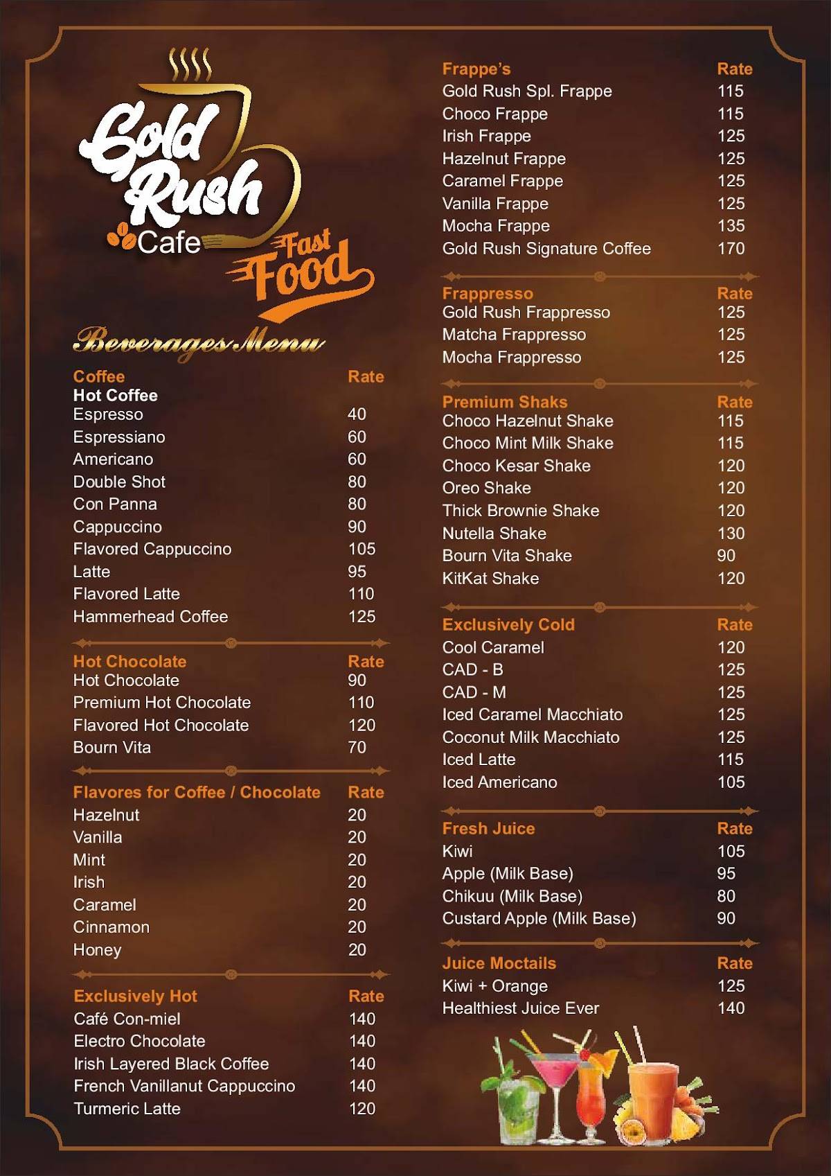 Menu at Gold Rush Cafe, Pune, Narhe Gaon Rd