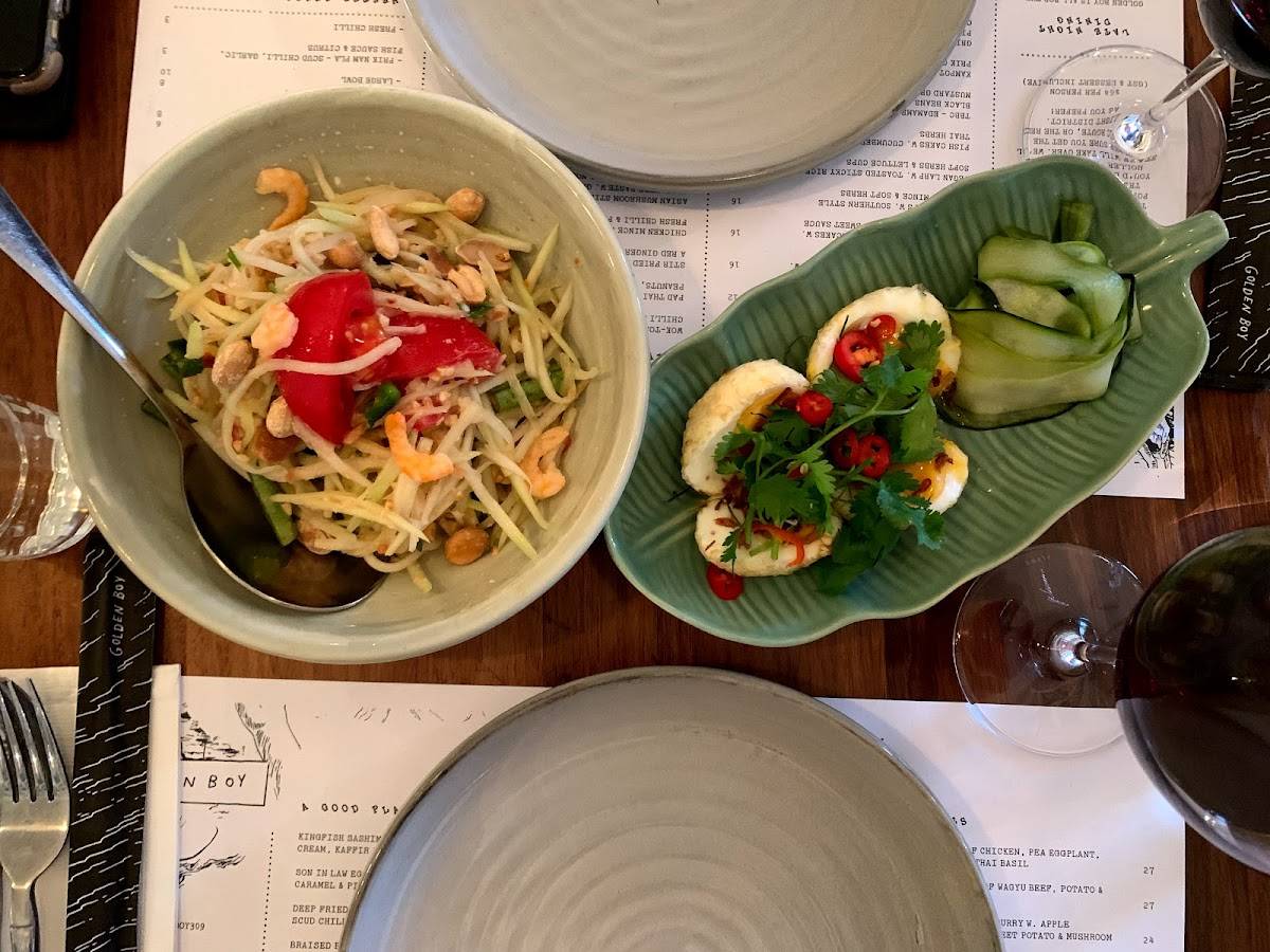 Menu at Golden Boy restaurant, Adelaide