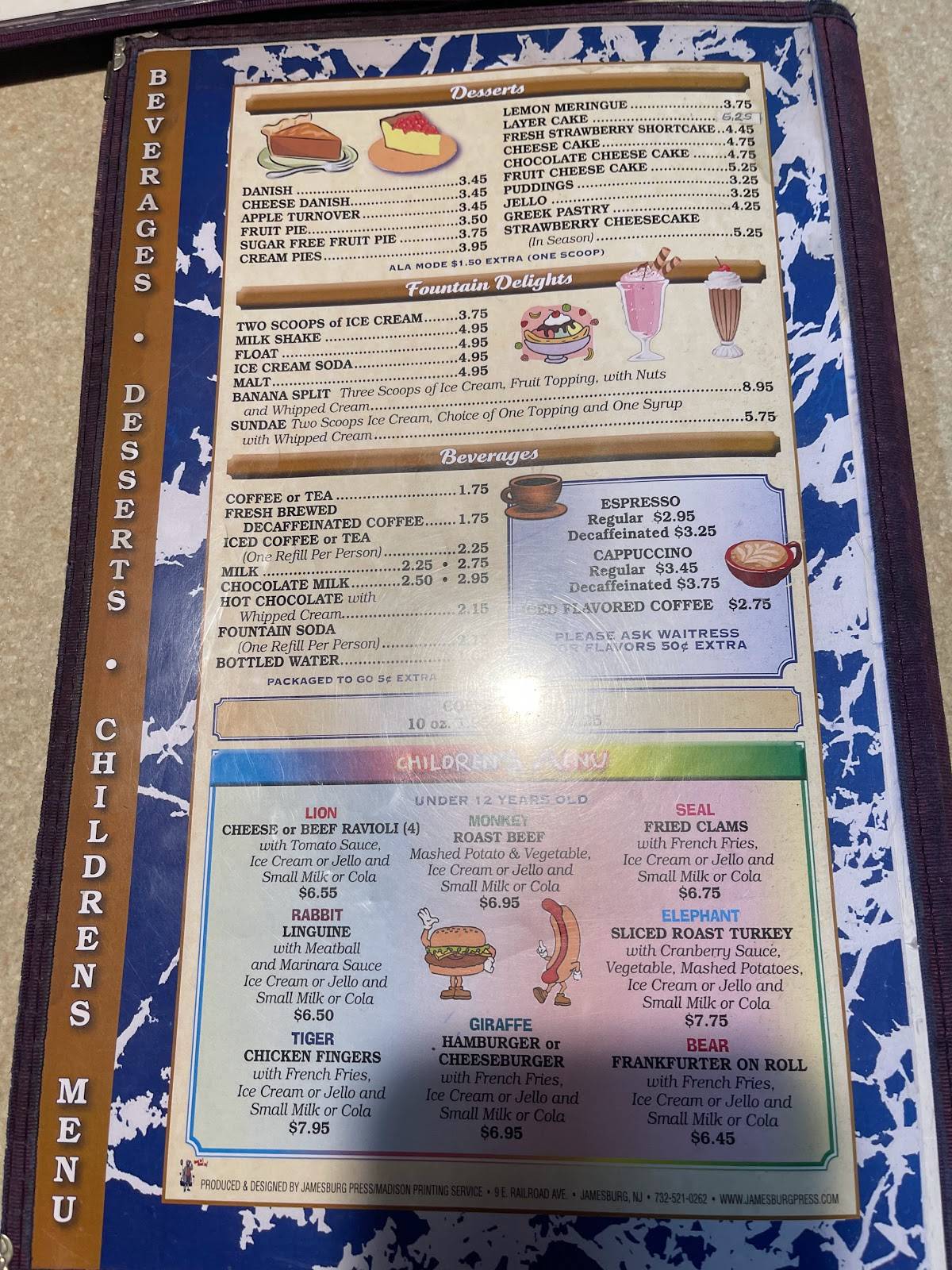 Menu at Golden corner diner restaurant, Bound Brook