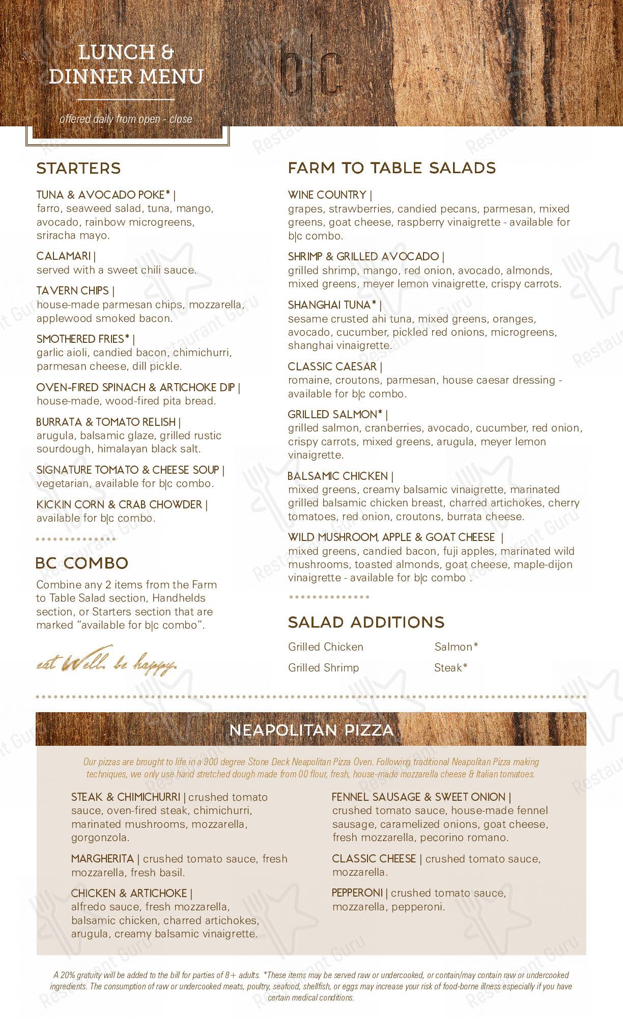 Menu at Golden Lanes, Petersburg
