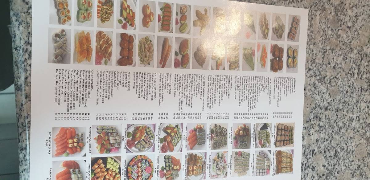 Menu at Golden Roc Noordheuwel restaurant, Krugersdorp