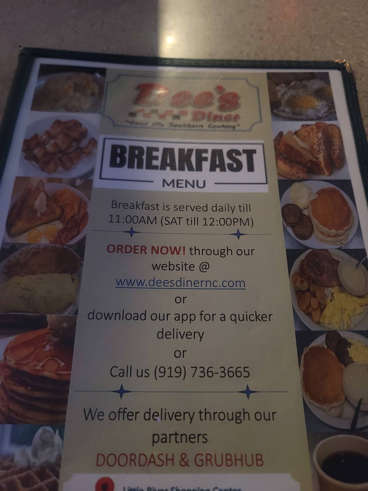 Menu at Dee's Diner restaurant, Goldsboro, W Grantham St