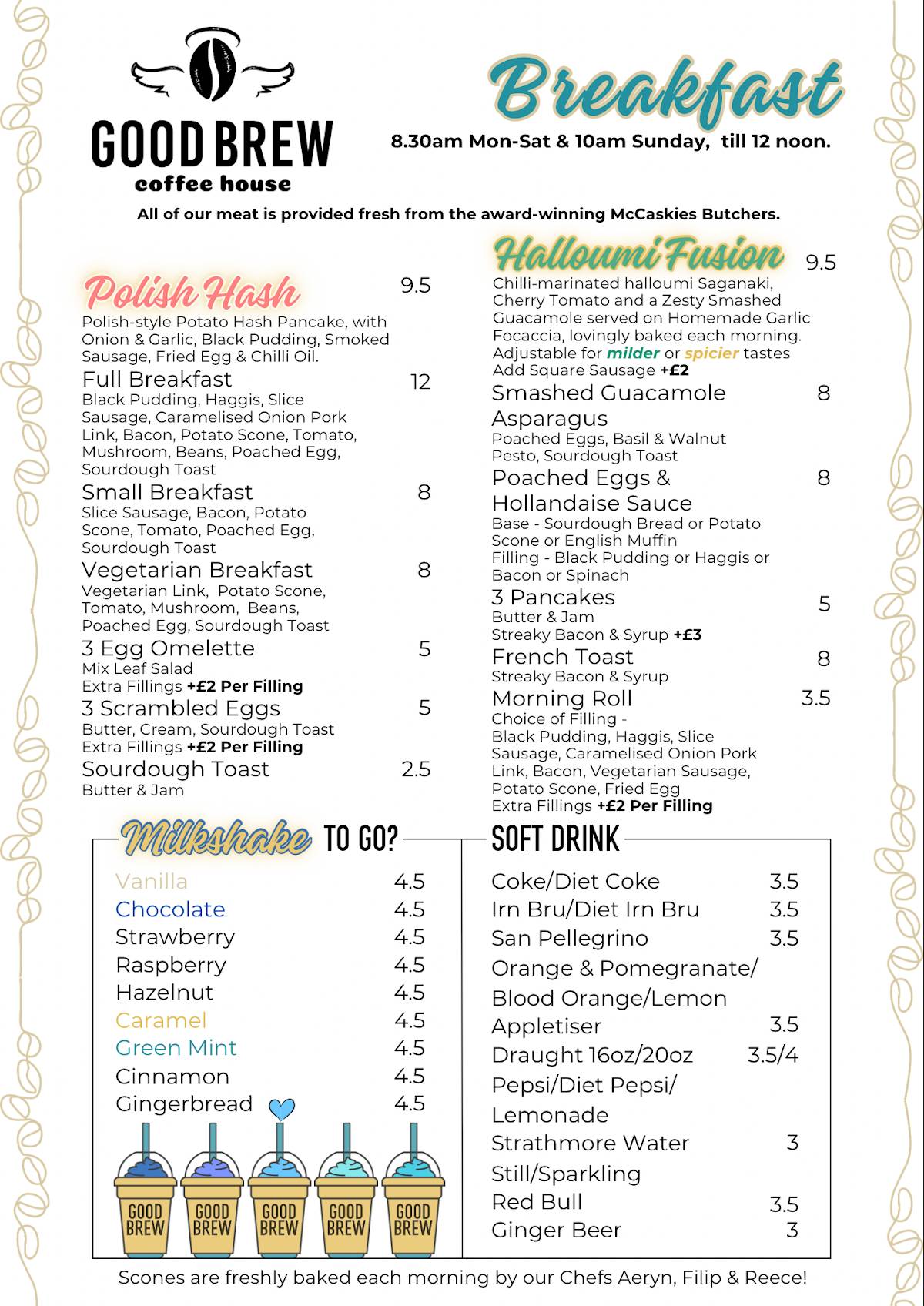 Menu at Good Brew & The River restaurant, Gourock