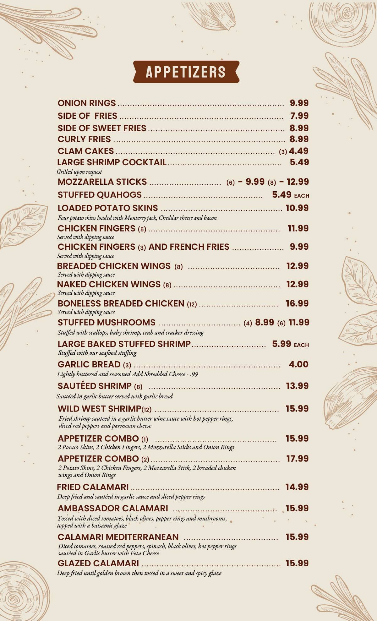 Menu at Governor Francis Inn Restaurant, Warwick