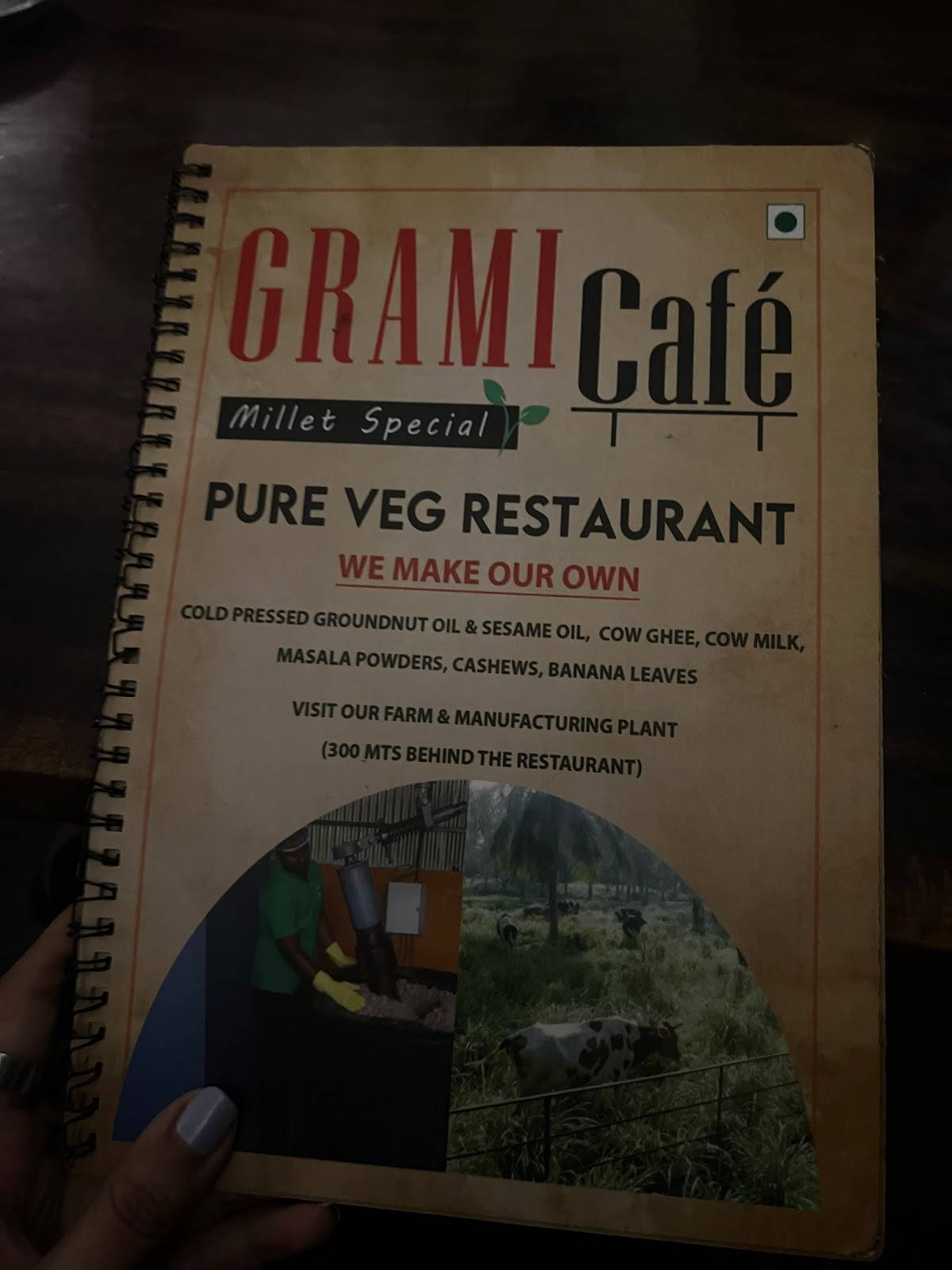 Menu at Grami Cafe Millet Food Restaurant, India