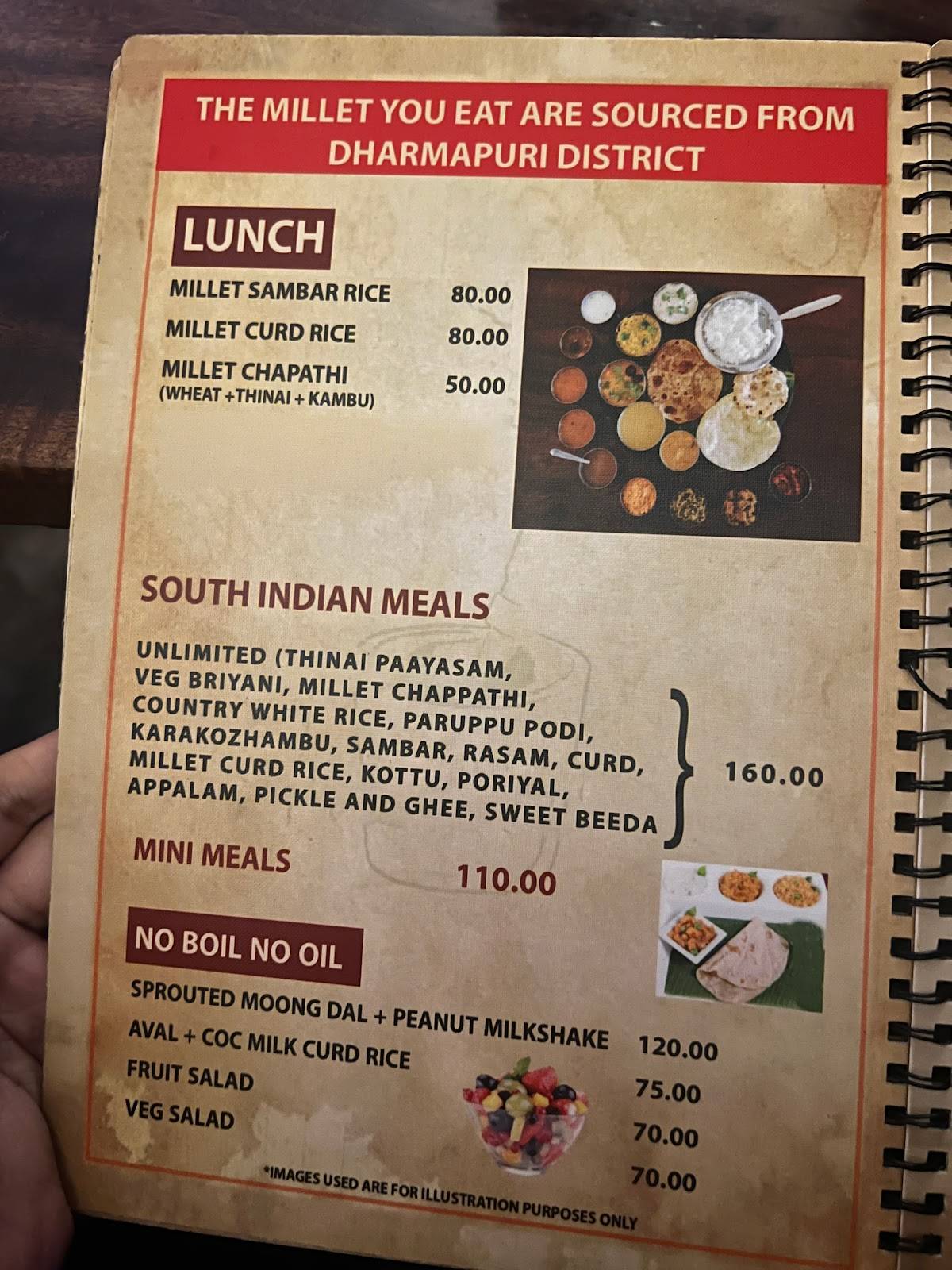 Menu at Grami Cafe Millet Food Restaurant, India
