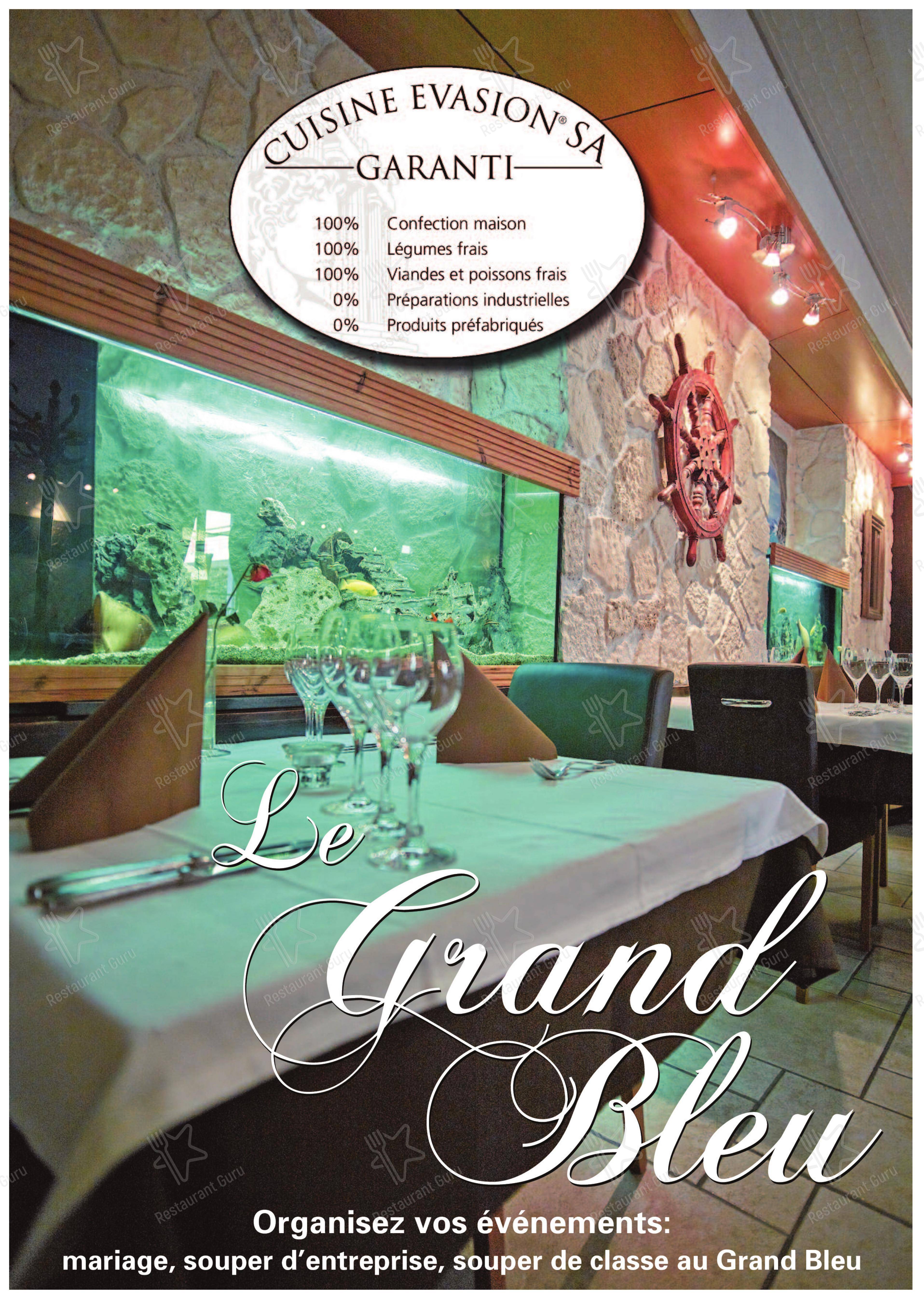 Menu au Grand Bleu, Conthey