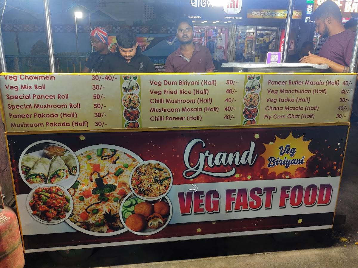 Menu at Grand Veg Fast Food, Puri
