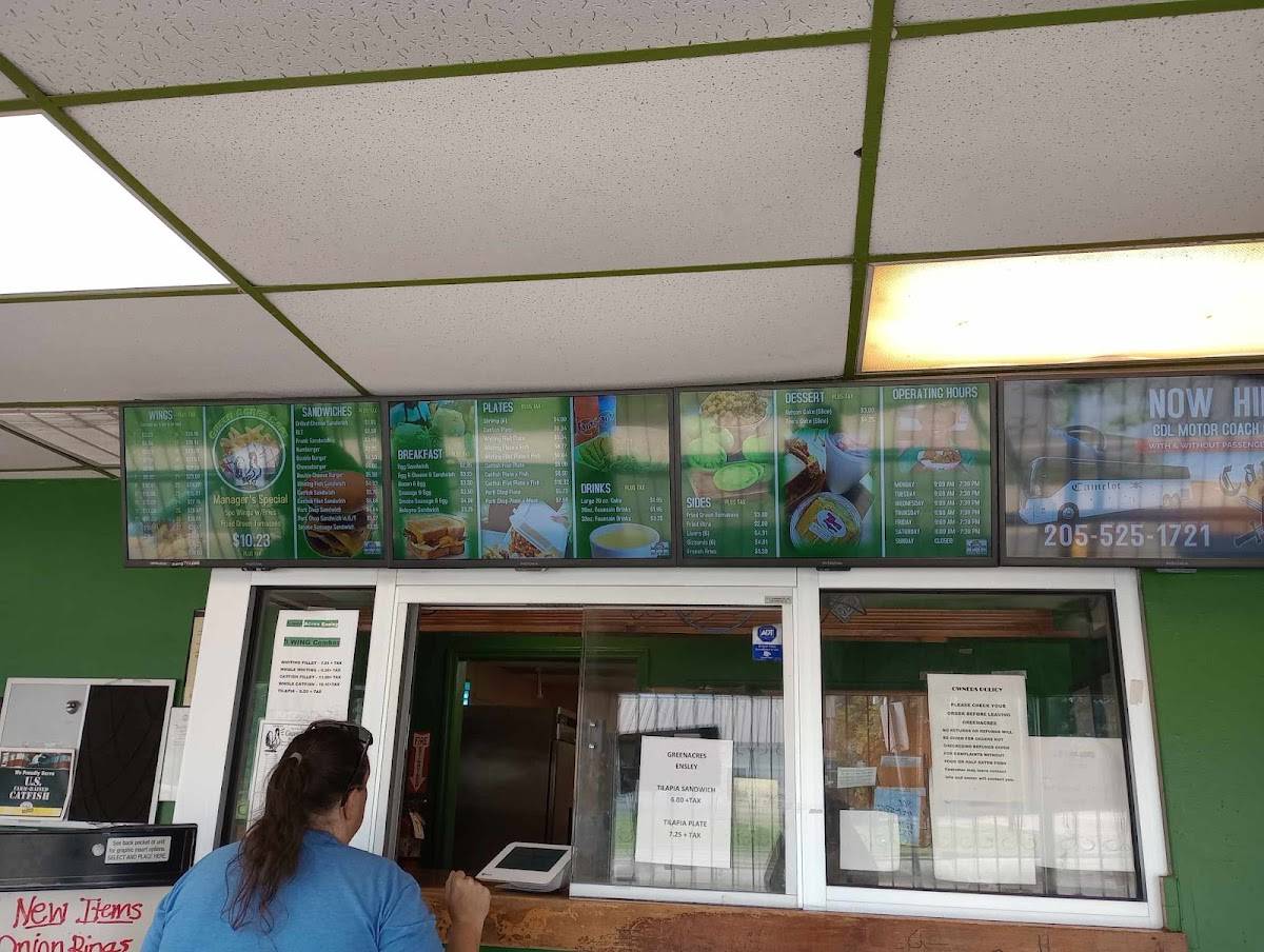 Menu at Green Acres Restaurant, Birmingham, 913 20th Street Ensley