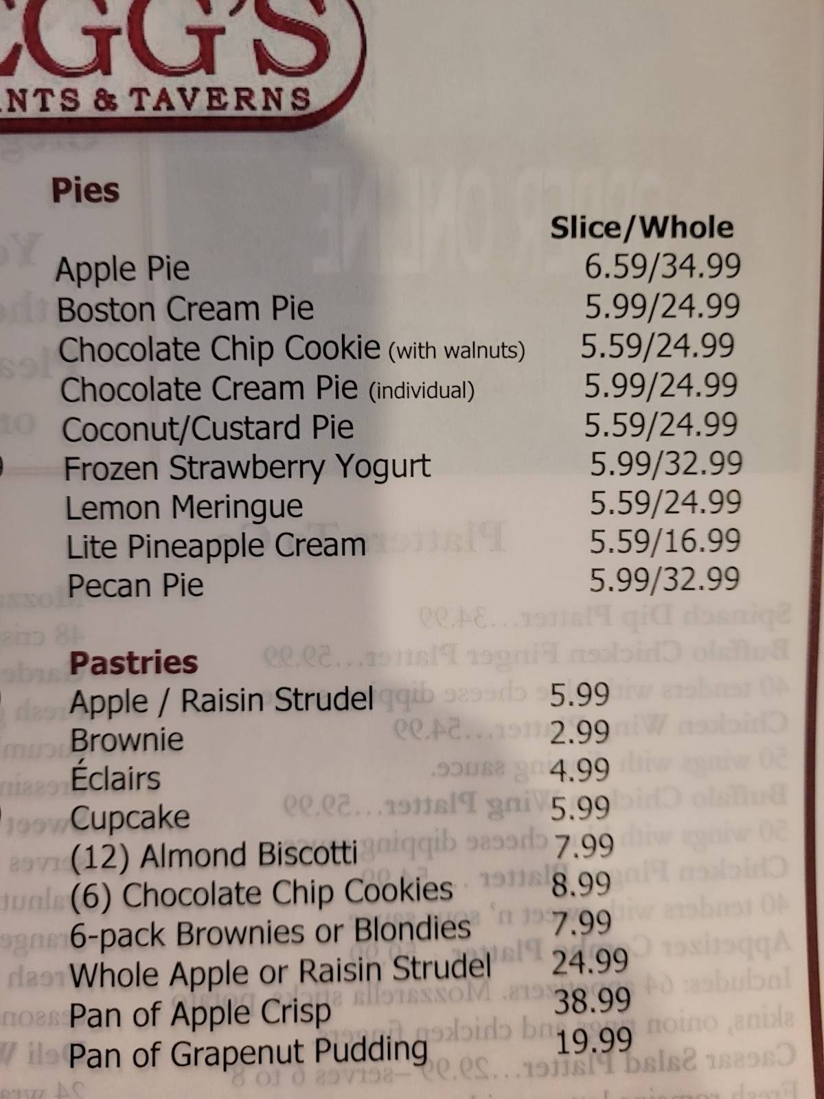 Menu at Gregg's - North Kingstown restaurant, North Kingstown