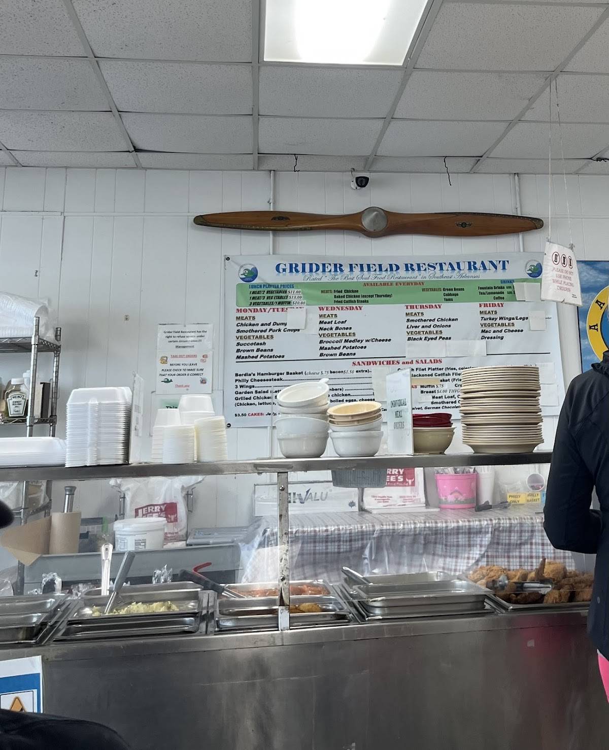 Menu at Grider Field Restaurant, Pine Bluff