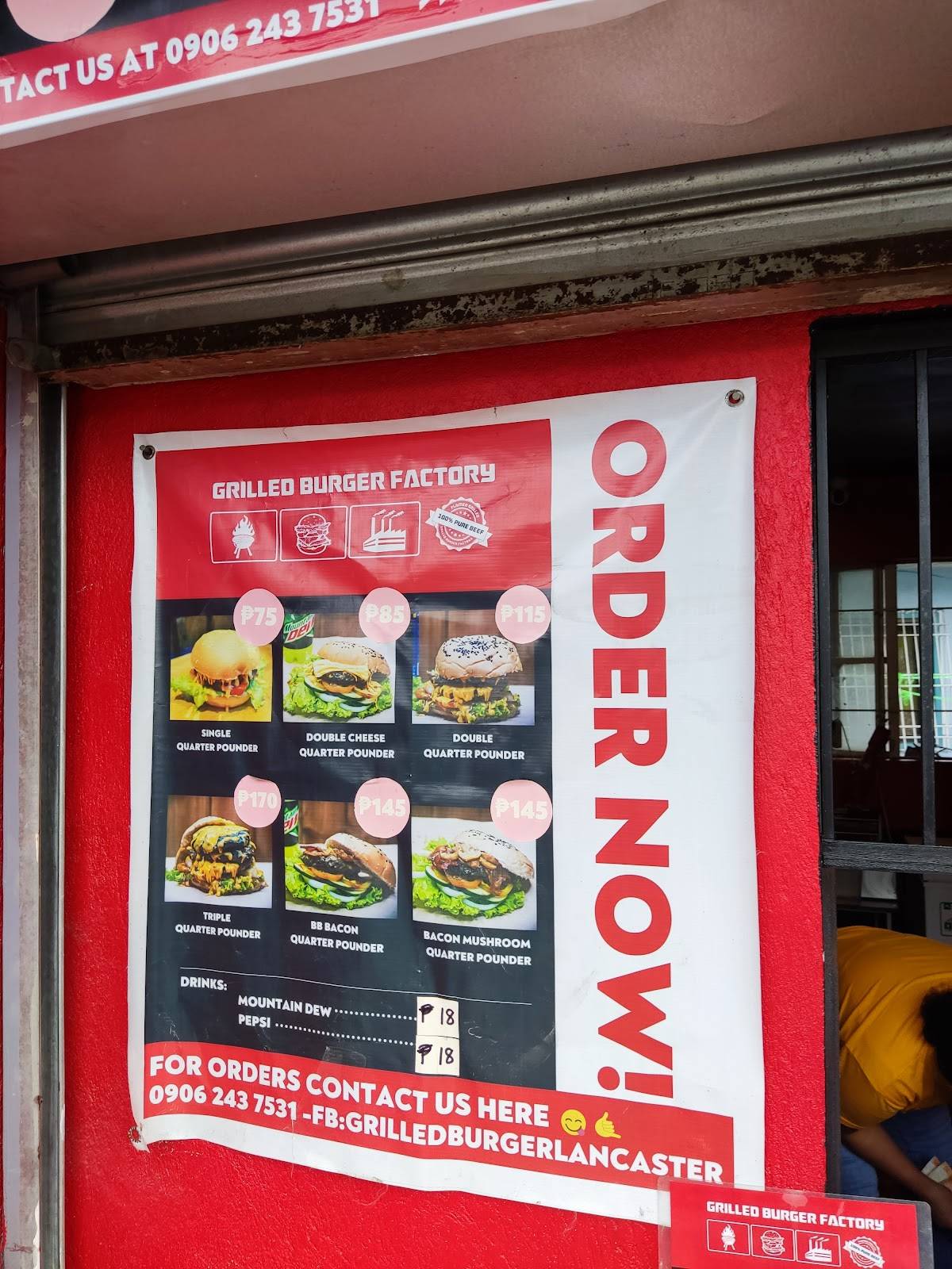 Menu at Grilled Burger Factory Lancaster New City restaurant, General Trias