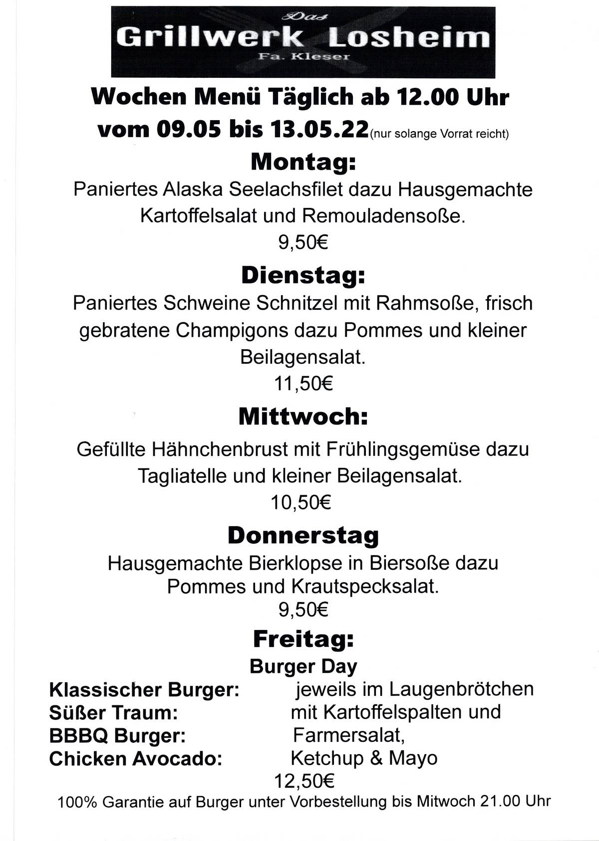 Speisekarte von Grillwerk Losheim restaurant, Losheim am See