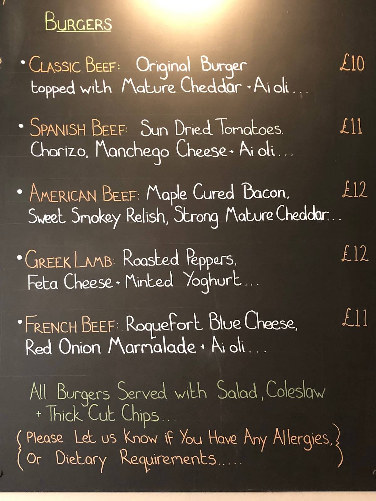 Menu at Sage pub & bar, Grimsby