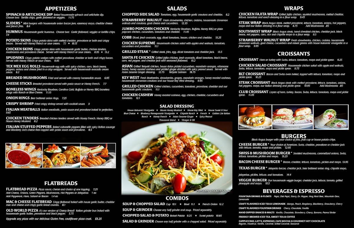 Menu at Grinders Above & Beyond of Louisville restaurant, Louisville